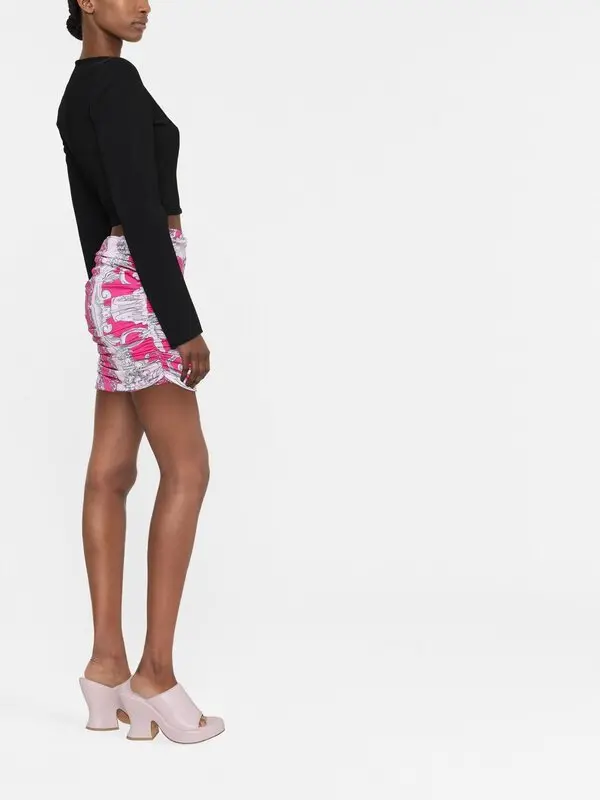 Versace Baroque-print Mini Skirt
