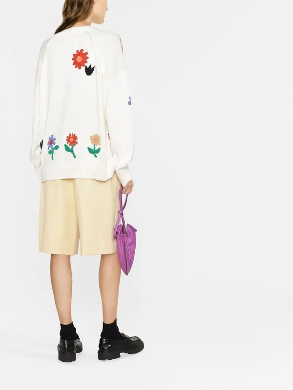 Paul Smith Floral Intarsia-Knit Juper In White - 50% Off