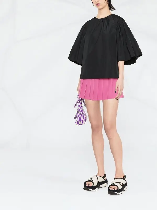 Red Valentino Pleated Mini Shorts