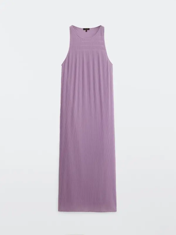 Massimo Dutti Pleated Long Dress With Straps In Lilac 56% Off