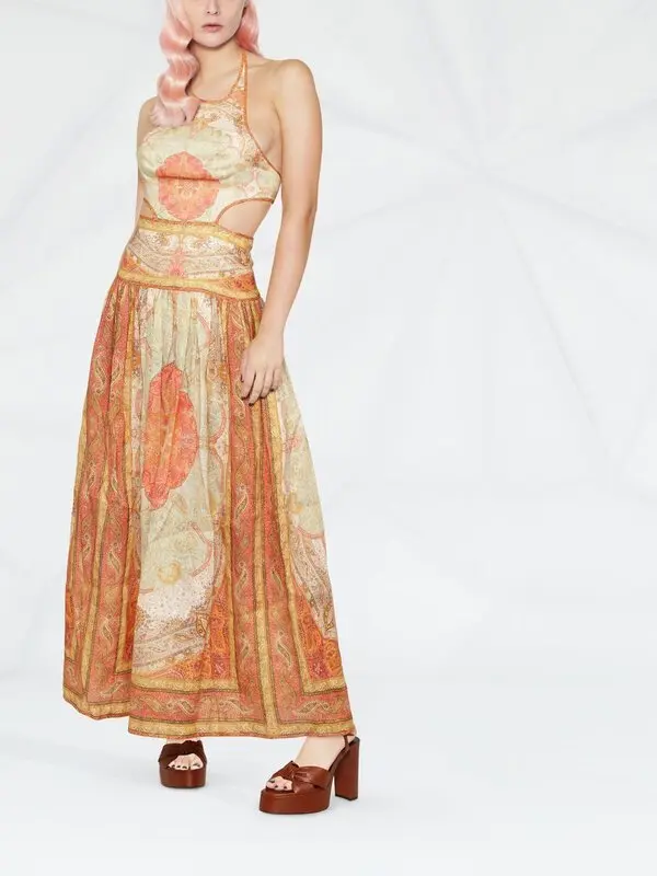 Zimmermann Anneke Cut-Out Maxi Dress In Orange - 52% Off | Editorialist