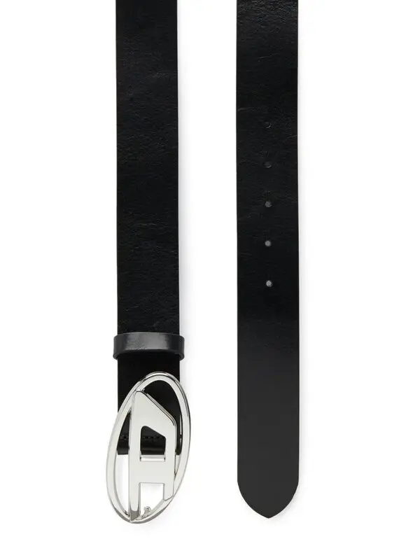 DIESEL 1dr Logo-buckle Belt - Black
