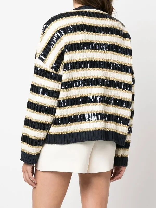Valentino Garavani Rockstud Sequinned Cardigan - Neutrals