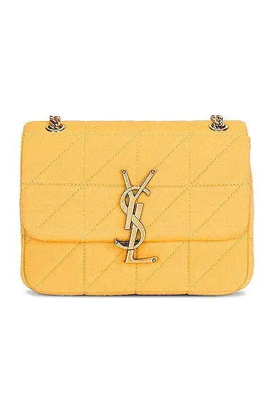 Saint Laurent Mini Jamie Lock Jersey Bag In Yellow
