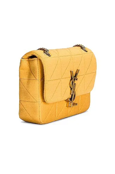 Saint Laurent Mini Jamie Lock Jersey Bag In Yellow