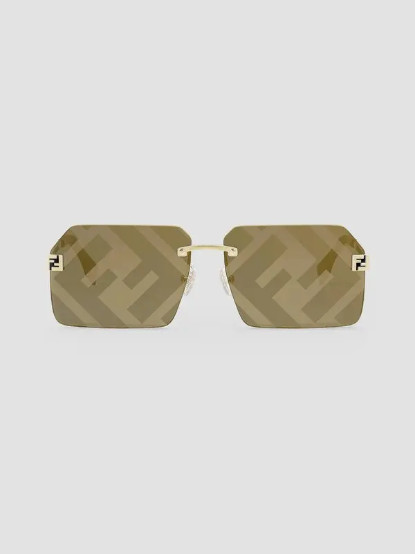 Fendi Ff Logo Print 59mm Square Sunglasses