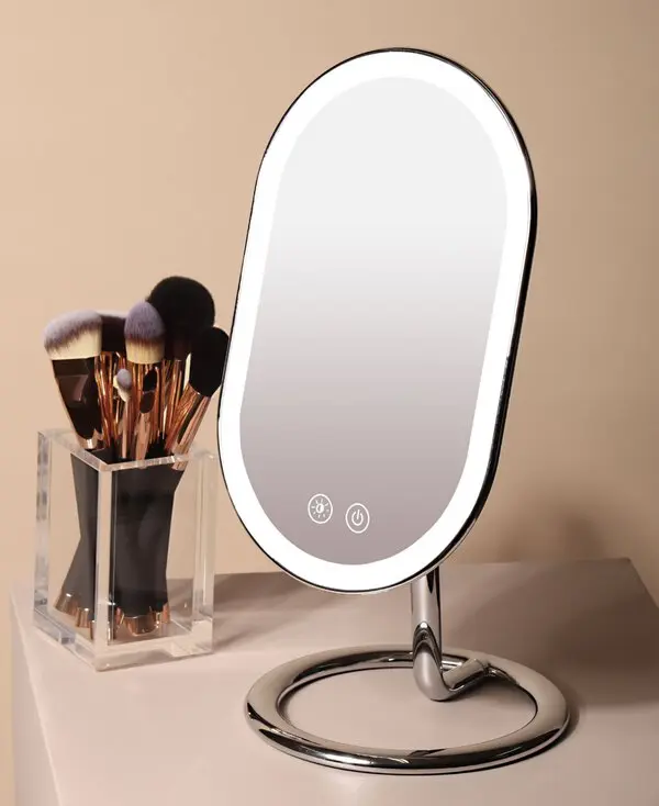 FANCII Vera Rechargeable Vanity Mirror With 3 Led Light Settings - Silver