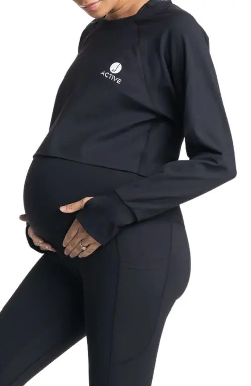 PREGGO LEGGINGS Sima Active Crop Long Sleeve Maternity Top