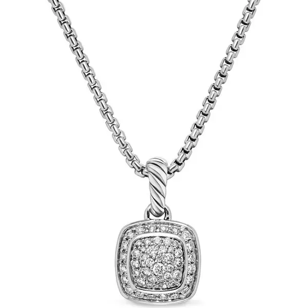 David Yurman Petite Albion® Pendant Necklace With Pavé Diamonds - Silver/diamond