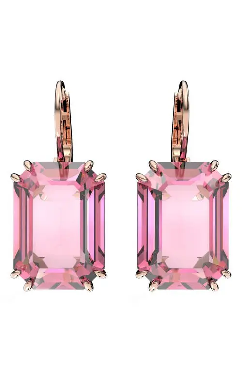 SWAROVSKI Millenia Octagon Crystal Drop Earrings - Pink