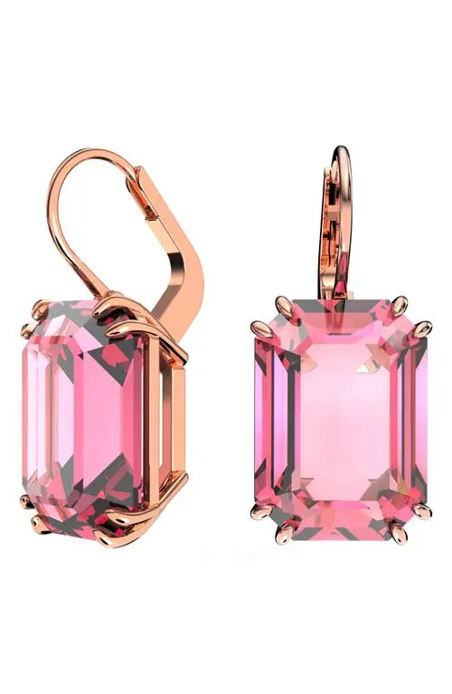 SWAROVSKI Millenia Octagon Crystal Drop Earrings - Pink