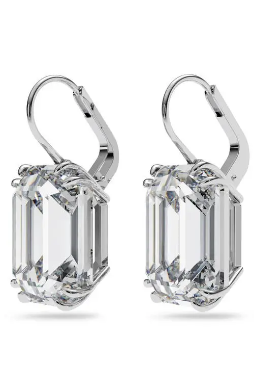 SWAROVSKI Millenia Octagon Crystal Drop Earrings - Silver