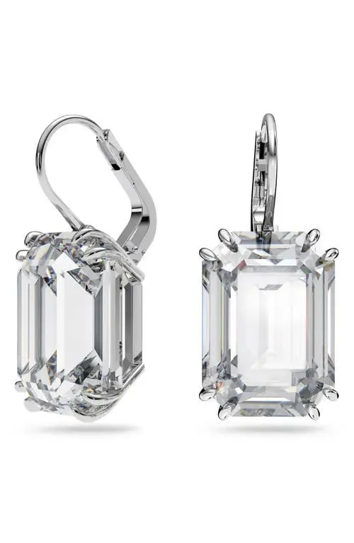 SWAROVSKI Millenia Octagon Crystal Drop Earrings - Silver
