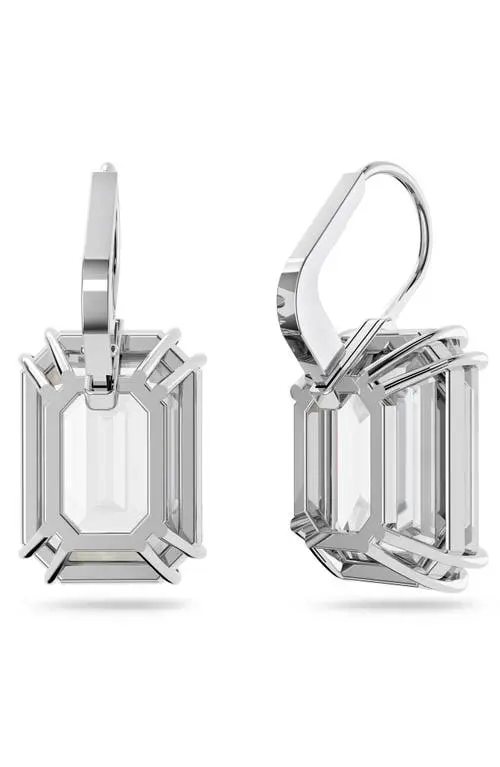SWAROVSKI Millenia Octagon Crystal Drop Earrings - Silver