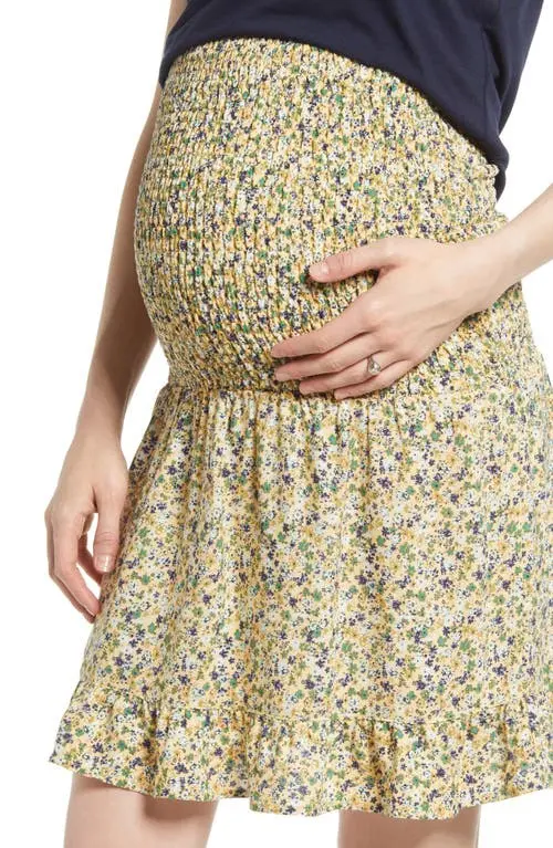 ANGEL MATERNITY Floral Maternity Skirt - Green Flora