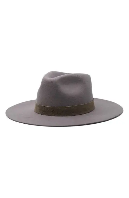 WYETH River High Crown Wool Fedora - Grey