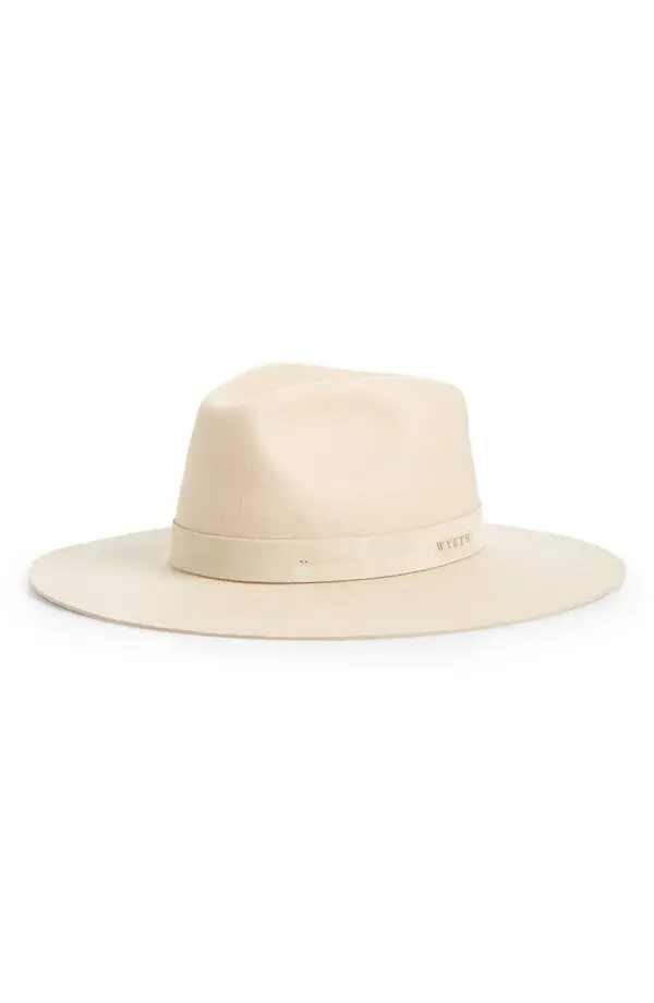 Wyeth River High Crown Wool Fedora - Oatmeal | Editorialist display picture 1