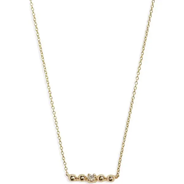 DANA REBECCA DESIGNS Poppy Rae Diamond Bar Pendant Necklace - Yellow Gold