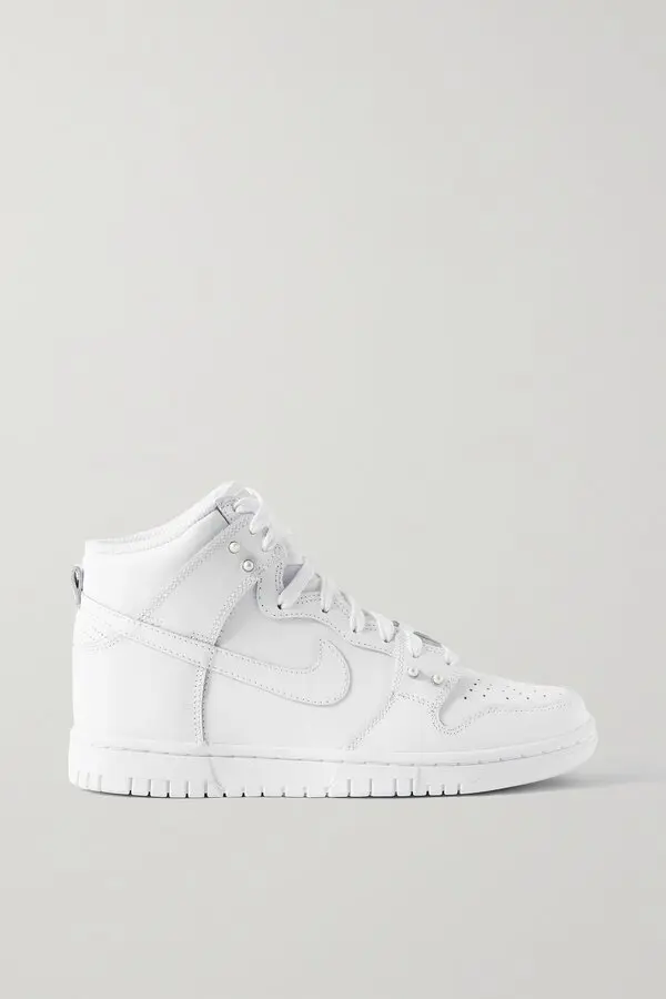Nike Dunk High Embellished Leather Sneakers - White