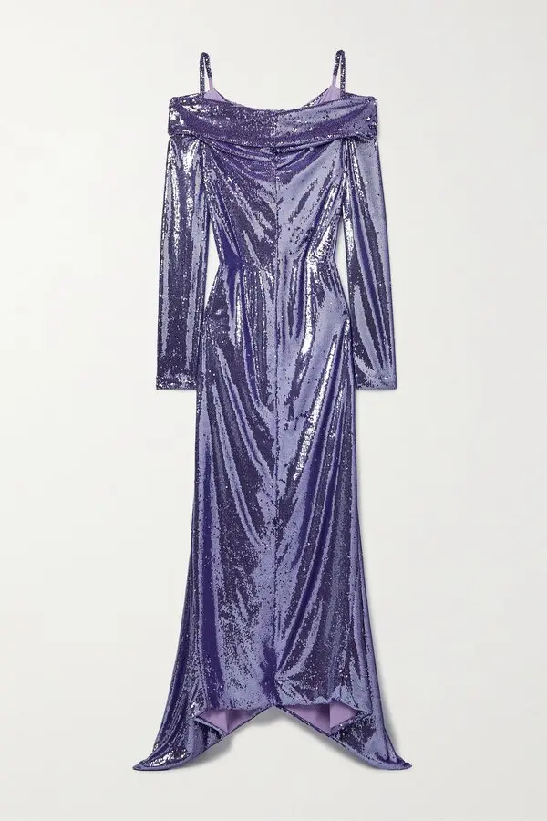 Attico Fanny Cold-shoulder Gown