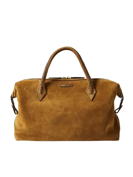 METIER Perriand City Braided Leather-trimmed Suede Tote - Brown