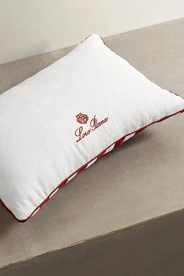 Loro Piana Striped Cotton-terry And Linen Beach Pillow - Red