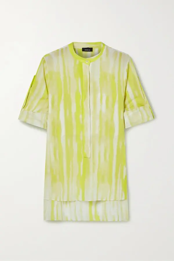 Akris Striped Cotton-voile Tunic