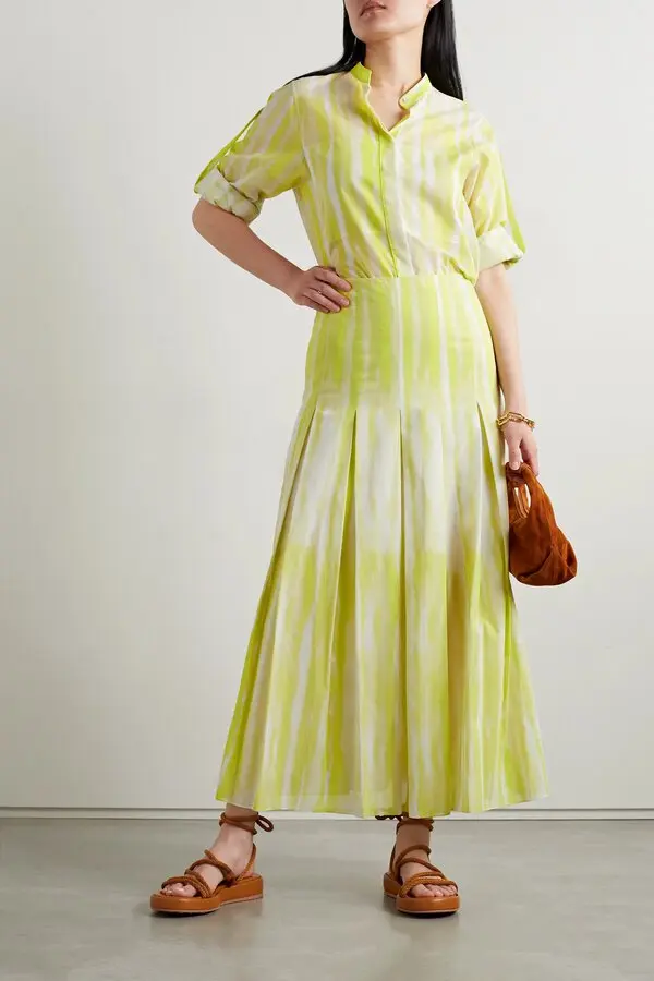 Akris Striped Cotton-voile Tunic