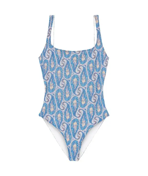 Etro Paisley-print Swimsuit - Blue