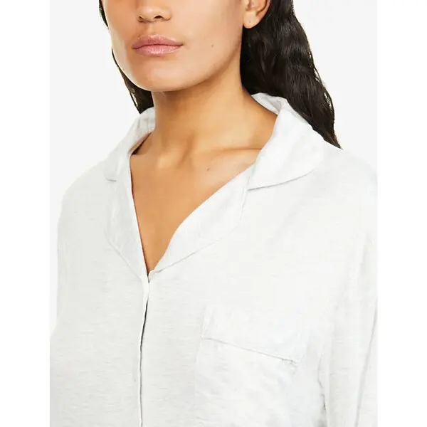 THE NAP CO All-over Pattern Piped Stretch-jersey Pyjama Set - Grey Marl