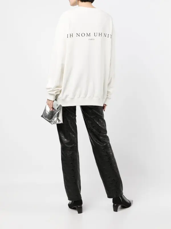 IH NOM UH NIT Logo-print Crewneck Sweatshirt - White