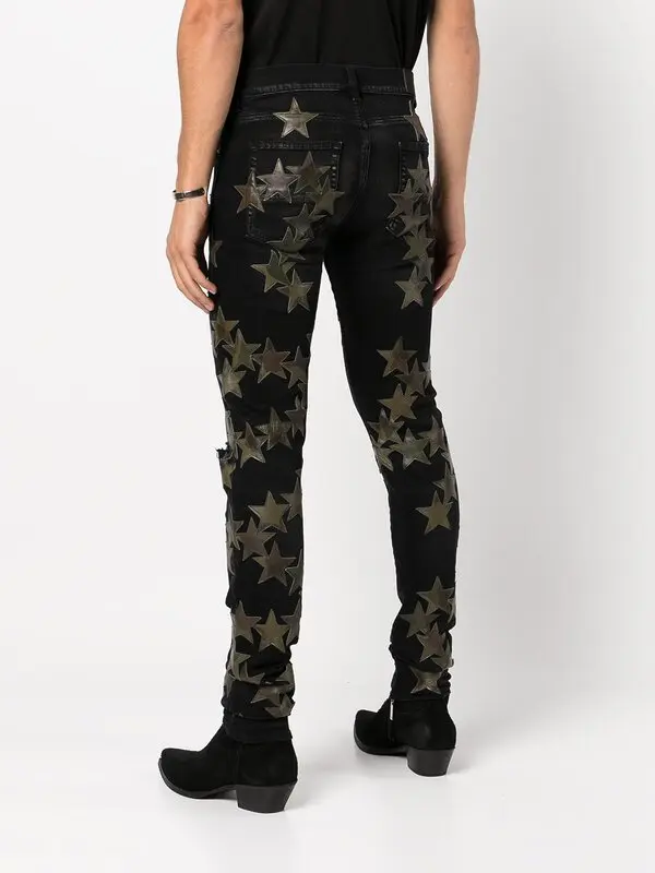 Amiri Star-patch Detail Skinny Jeans - Black