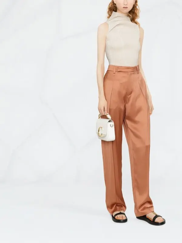 Brunello Cucinelli High-waisted Silk Trousers