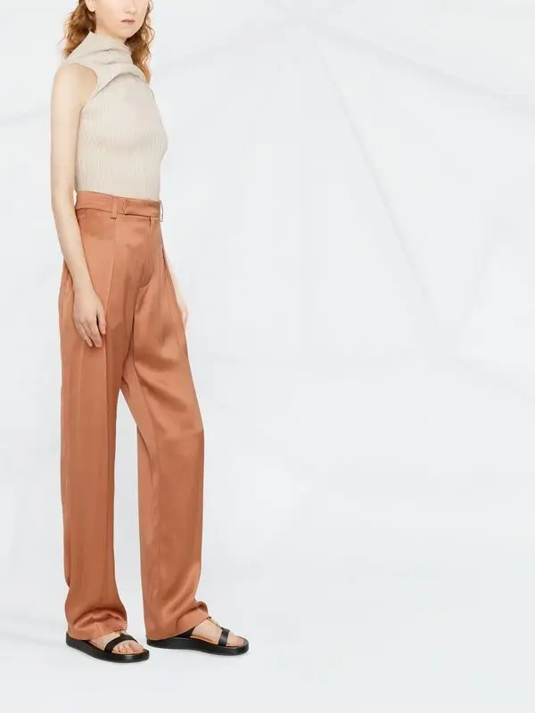 Brunello Cucinelli High-waisted Silk Trousers