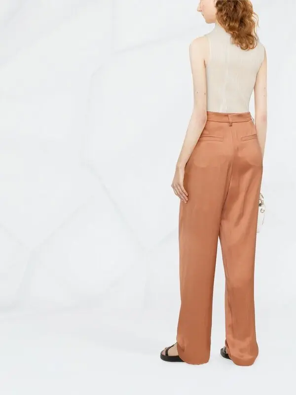 Brunello Cucinelli High-waisted Silk Trousers