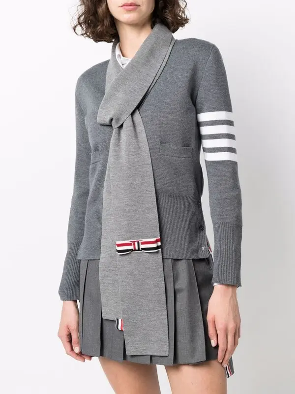 Thom Browne Rwb Bow-embellished Scarf
