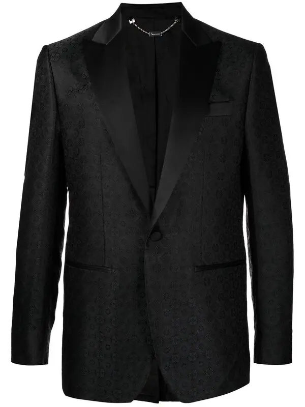 BILLIONAIRE Single-breasted Jacquard Blazer - Black