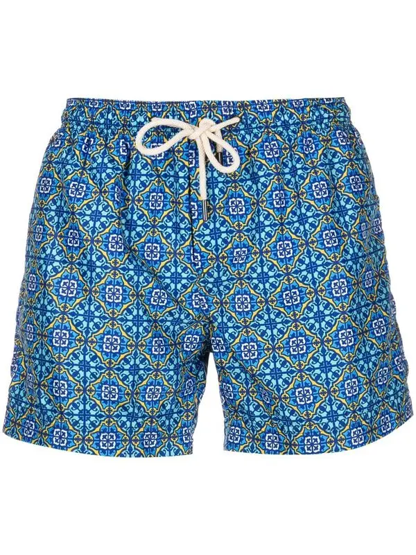 PENINSULA SWIMWEAR Graphic-print Swim Shorts - Blue