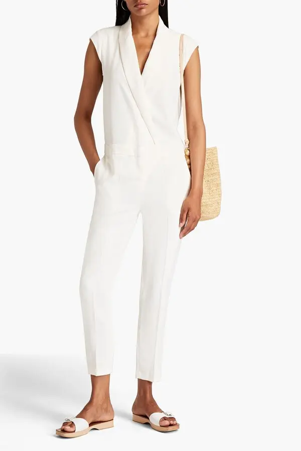 Ba&sh Treena Wrap-effect Cropped Woven Jumpsuit