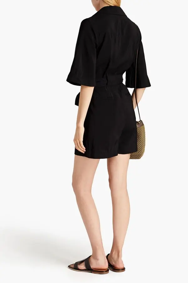 Ba&sh Calia Wrap-effect Pleated Playsuit
