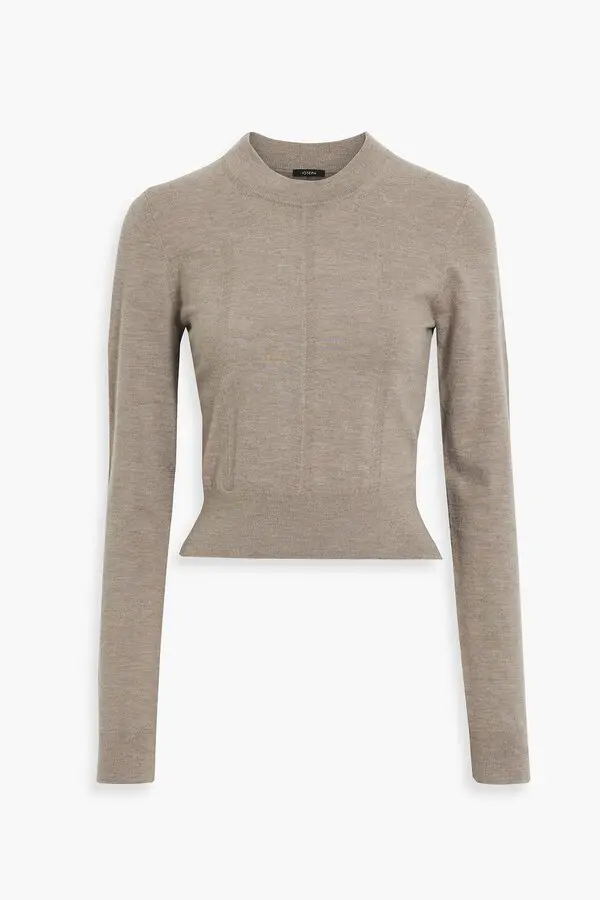 JOSEPH Mélange Cashmere Blend Sweater - Mushroom