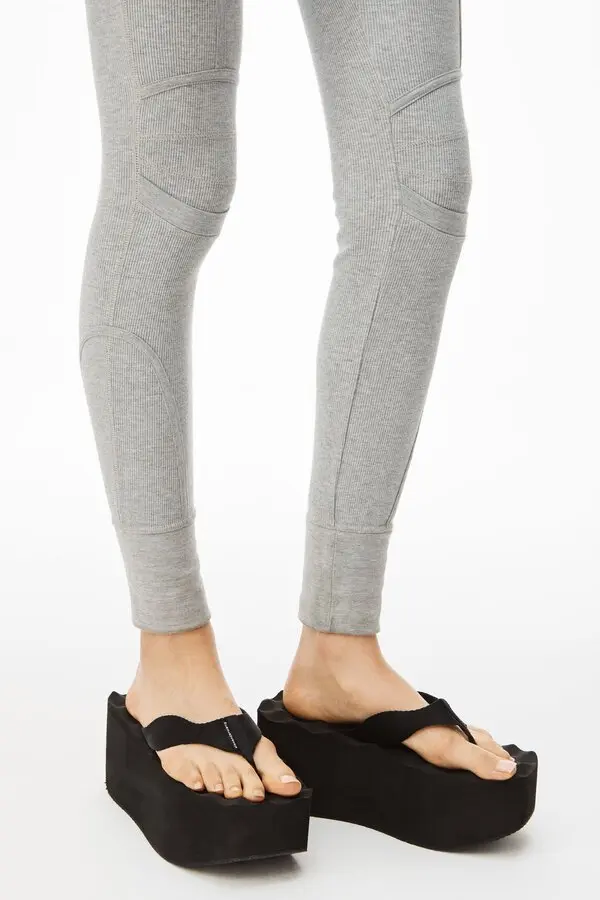Alexander Wang Logo Elastic Jumpsuit In Ribbed Jersey