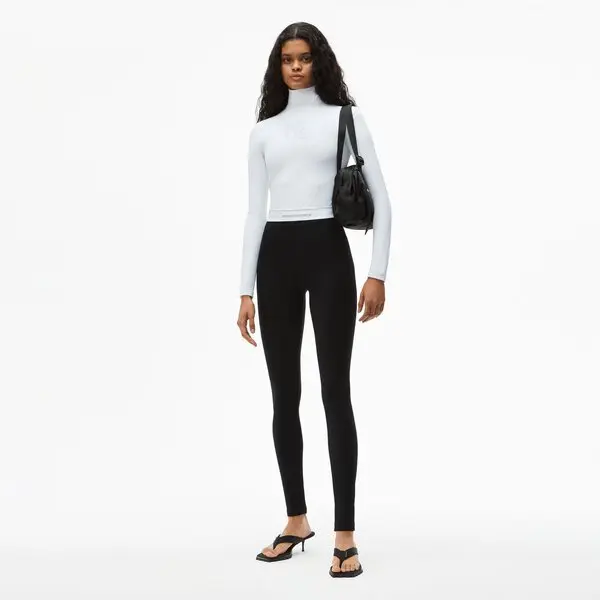 Alexander Wang Reflective Logo Legging In Stretch Knit