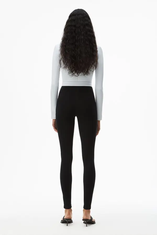 Alexander Wang Reflective Logo Legging In Stretch Knit