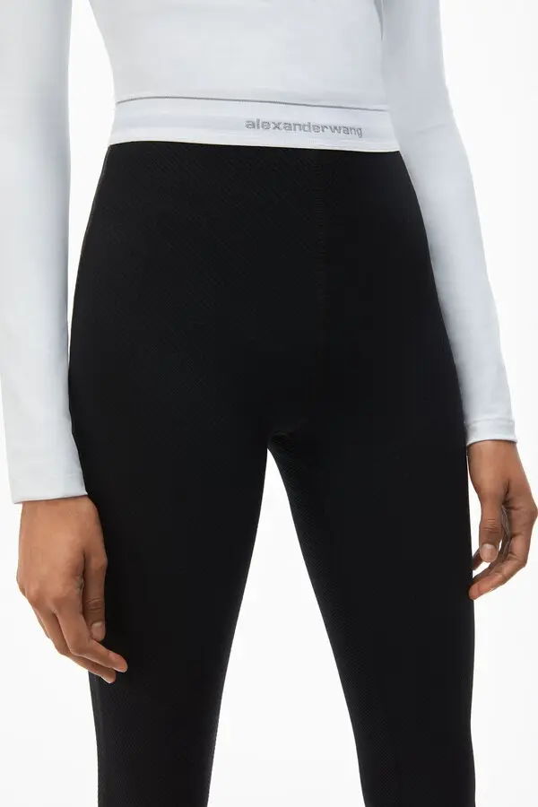 Alexander Wang Reflective Logo Legging In Stretch Knit