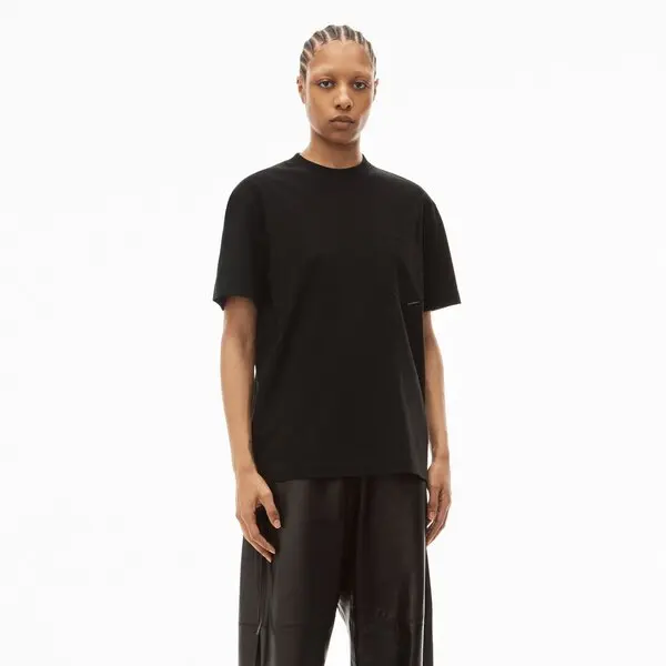 Alexander Wang High Twist Jersey Pocket Tee - Black