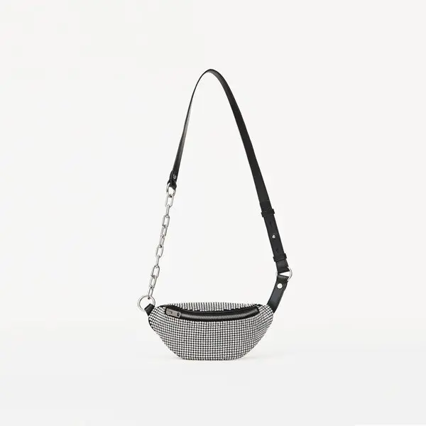 Alexander Wang Attica Mini Fanny Pack In Rhinestone Mesh In White - 50% Off  | Editorialist