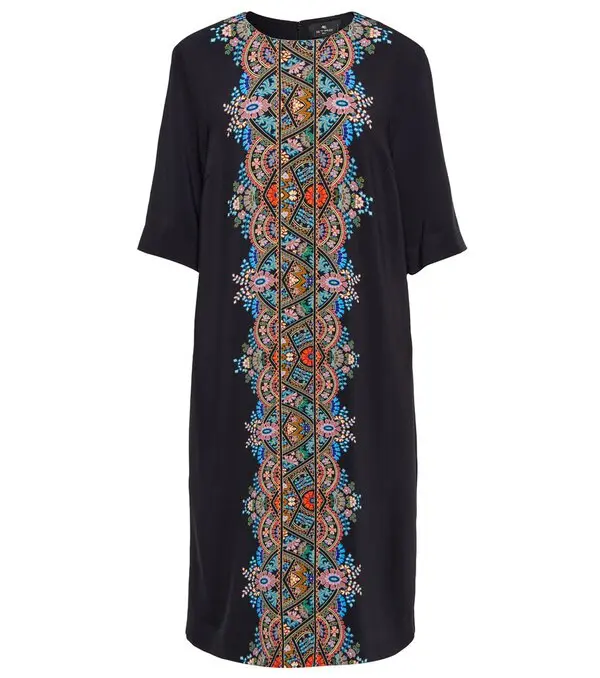 Etro Printed Jersey Tunic Dress In Black - 30% Off | Editorialist