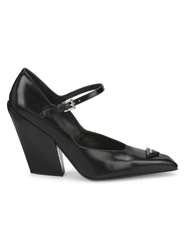 Prada Modellerie Logo Leather Pumps