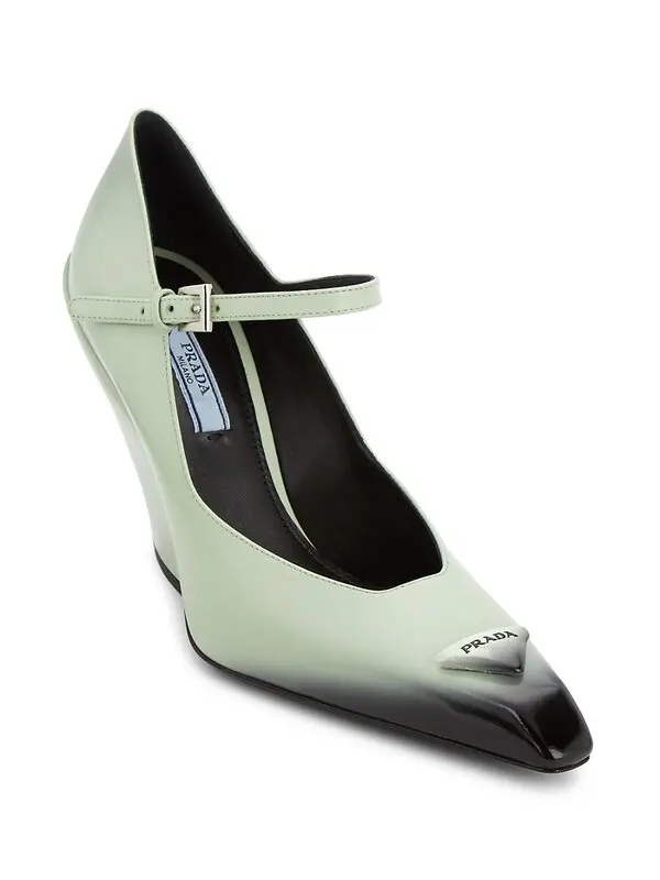 Prada Modellerie Logo Leather Pumps